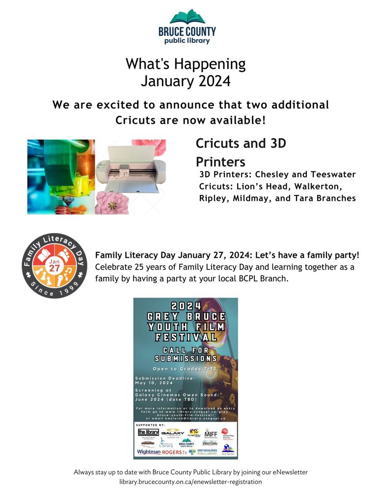 Bruce County Libraries -January Events | Municipality of Northern Bruce ...