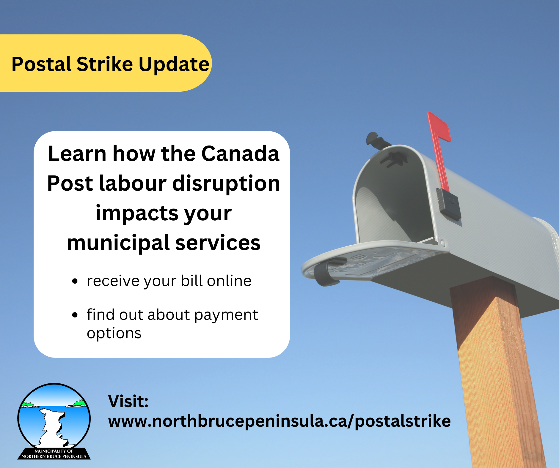 Postal Strike Update | Municipality of Northern Bruce Peninsula