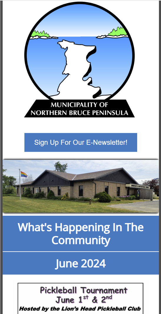 Community E-Newsletter | Municipality of Northern Bruce Peninsula