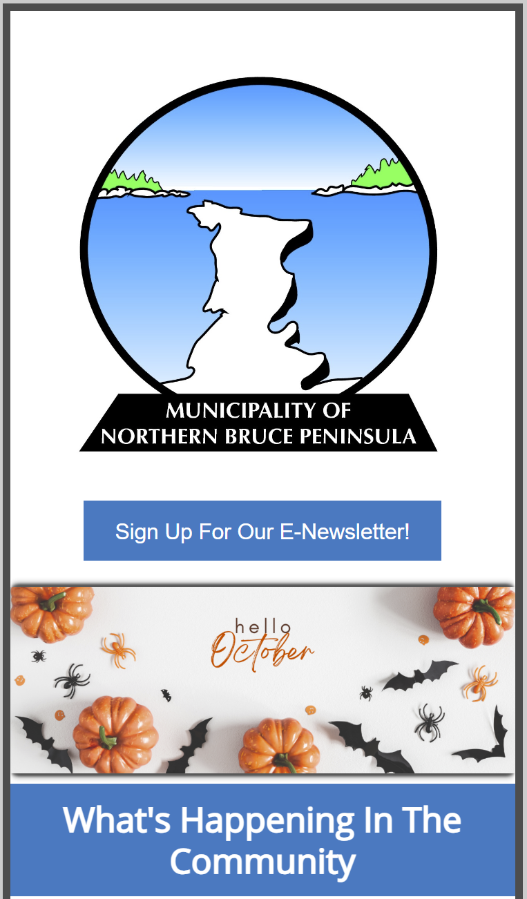 Community E-Newsletter | Municipality of Northern Bruce Peninsula